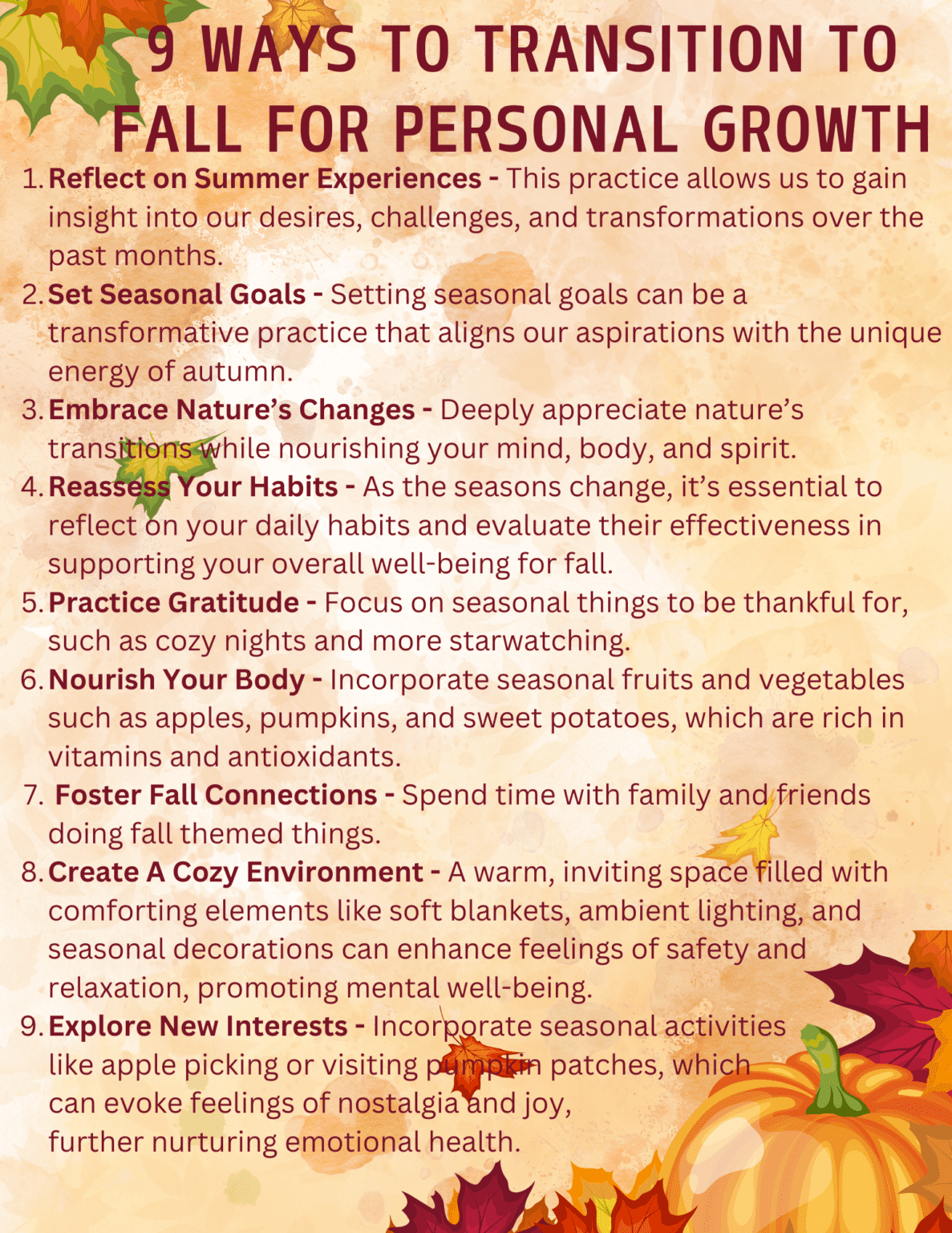 9 Ways to Transition Into Fall For Personal Growth and Happiness