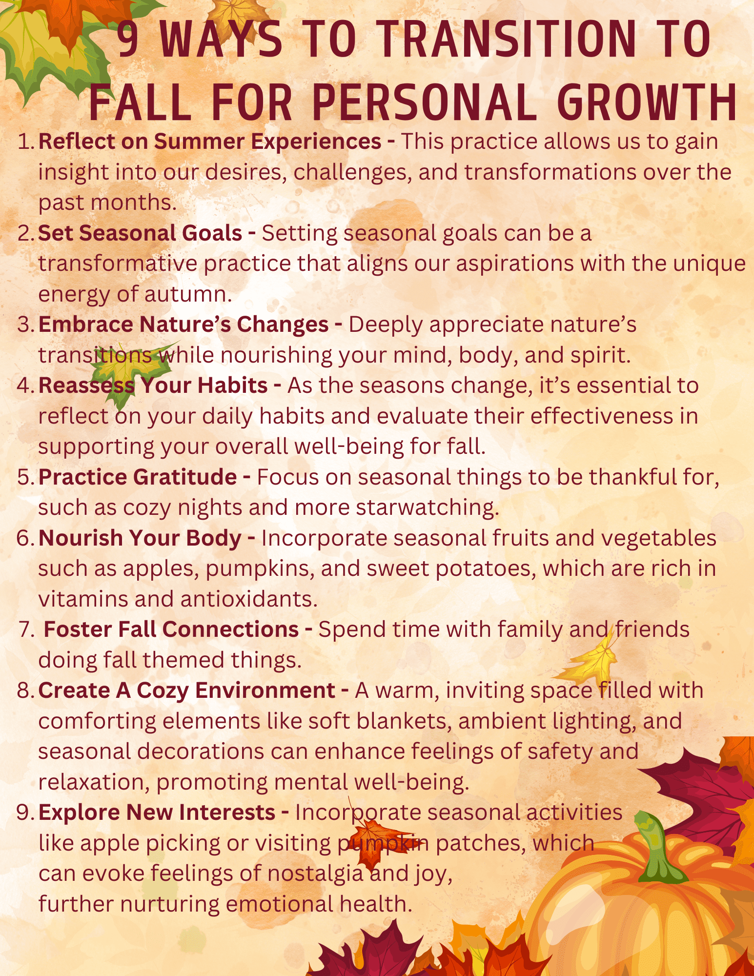 9 Ways to Transition Into Fall For Personal Growth and Happiness